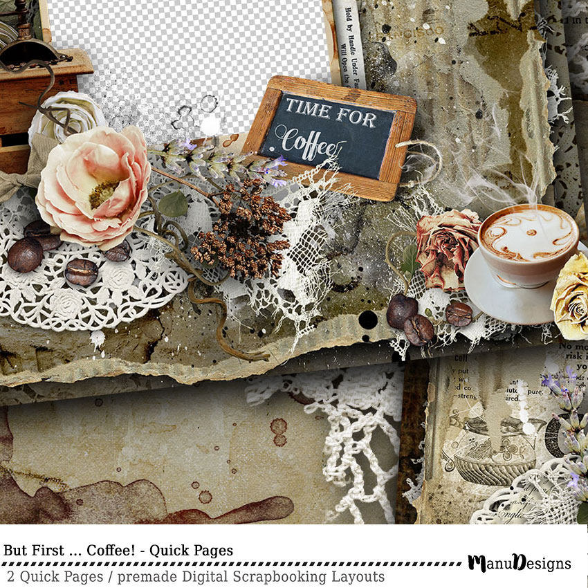 Digital Scrapbook Quick Page 12x12 Vintage Page Shabby | Etsy