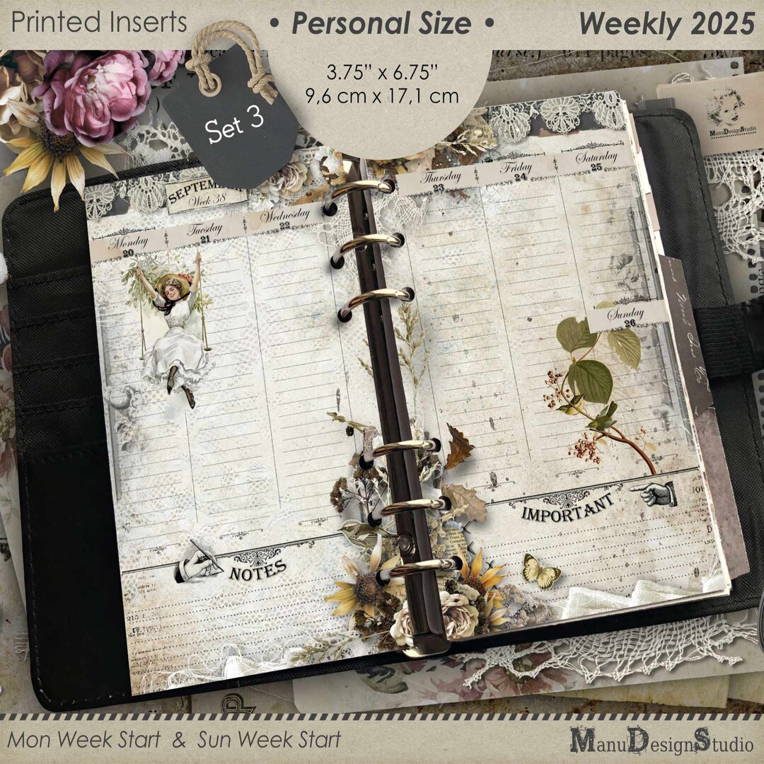 Personal Size 2025 Weekly Planner Refill, Set No. 3 - Etsy