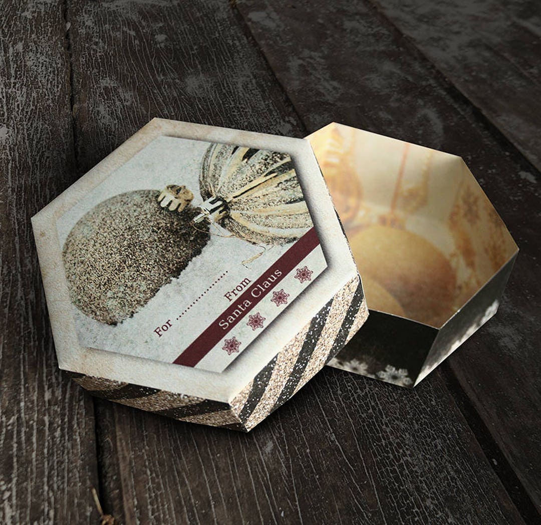 Printable PDF Christmas Gift Box Template and Tutorial, DIY Stocking ...