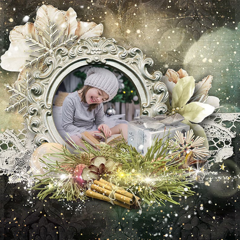 Digital Scrapbook Quick Page Vintage Christmas Shabby - Etsy