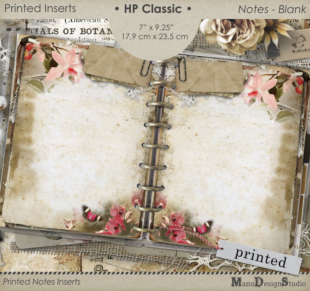 Vintage Blank Notes Inserts for Happy Planner Classic - Etsy