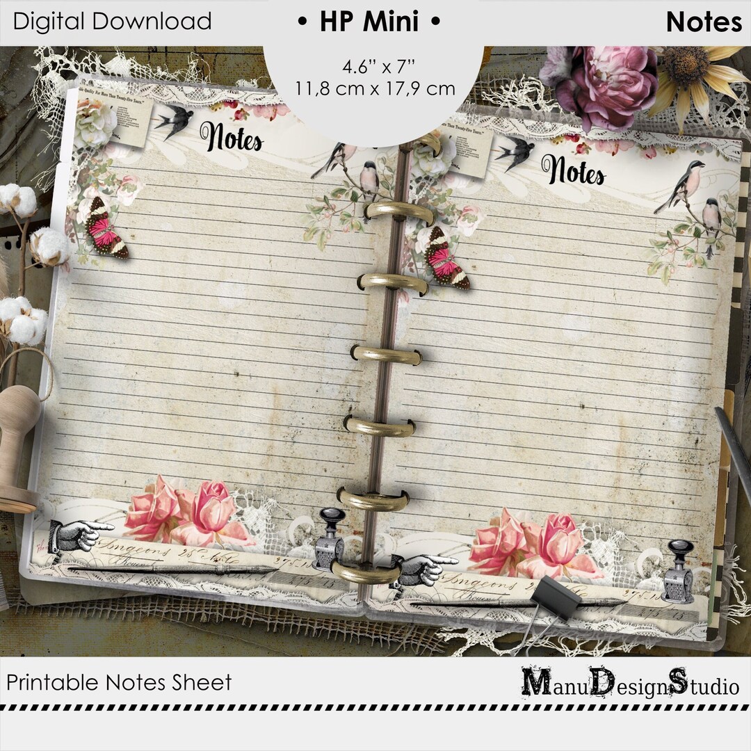 Happy Planner Mini Lined Notes Printable Planner Pages, Planner Refill ...