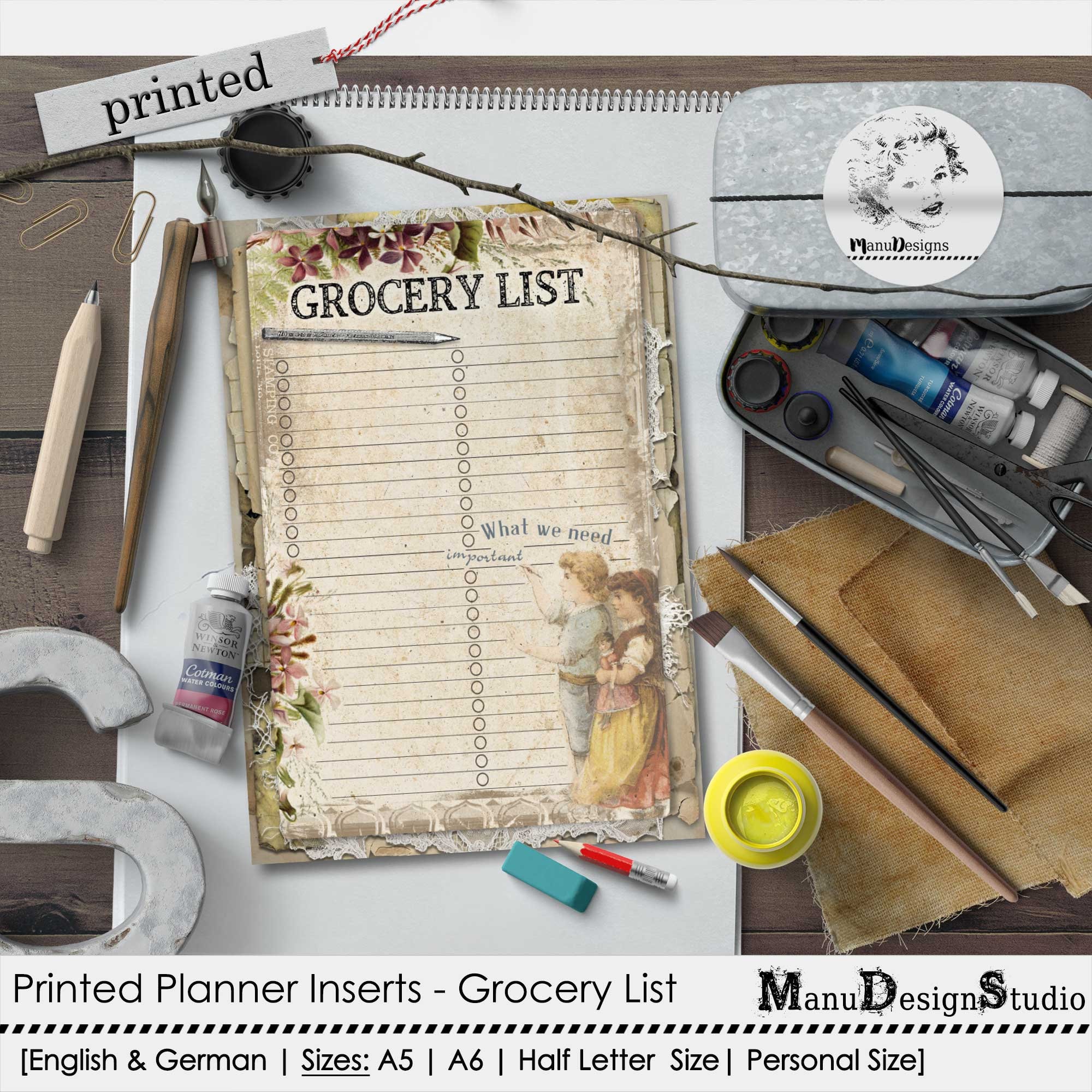 Printed Grocery List Shopping List Vintage Style Planner - Etsy