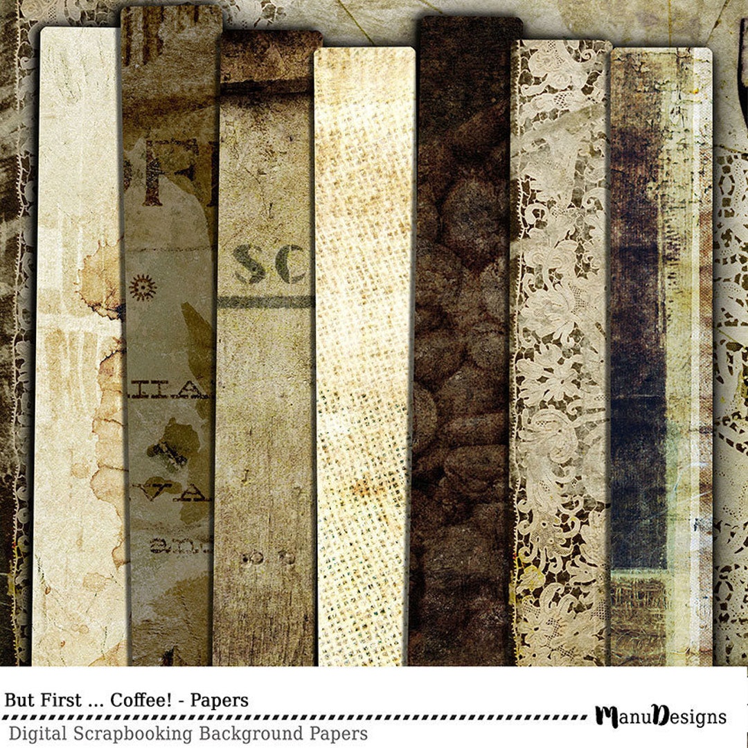 Coffee Digital Papers, Scrapbook Papers, Printable Papers, Coffee Time ...