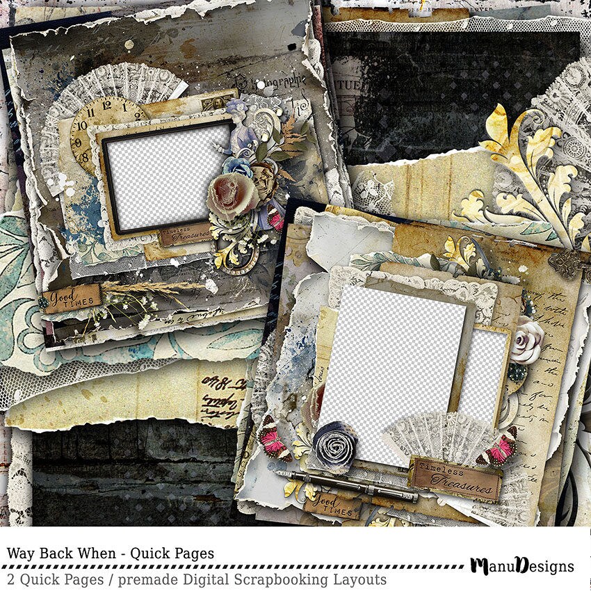 Quick Pages Scrapbook Pages Scrapbook Layout Premade | Etsy