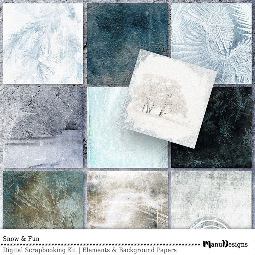 Digital Scrapbook Kit, Winter Scrapbooking Kit, Winter Scrapbook ...