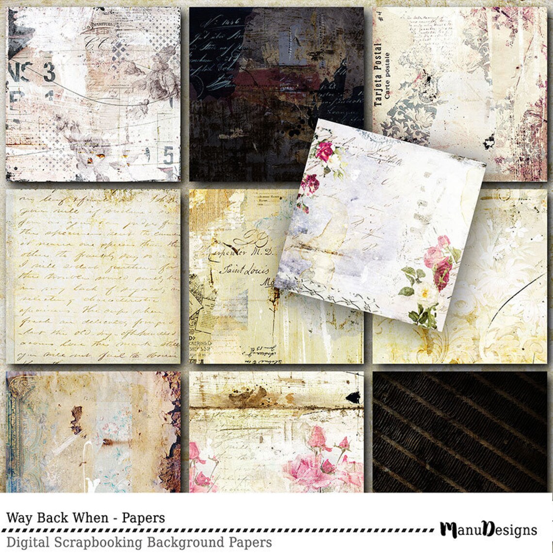 Digital Paper Pack, Digital Scrapbook, Scrapbook Papers, Printable ...