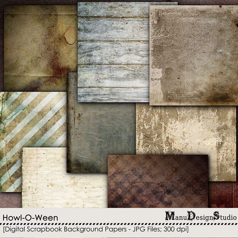 Howl-o-ween - Digital Scrapbook Kit Halloween Digital Papers Spooky ...