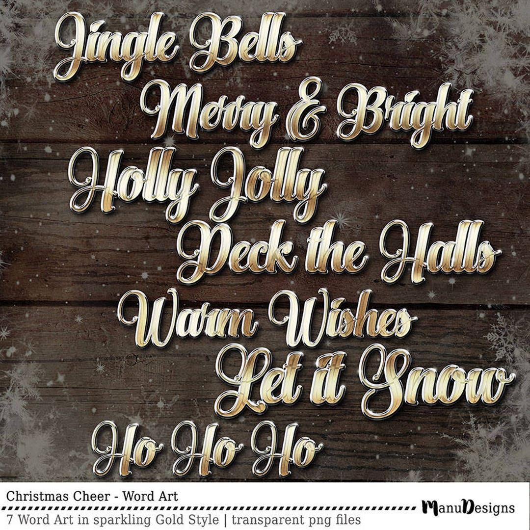 Christmas Word Art - Christmas Cheer, Transparent Background, Holiday ...