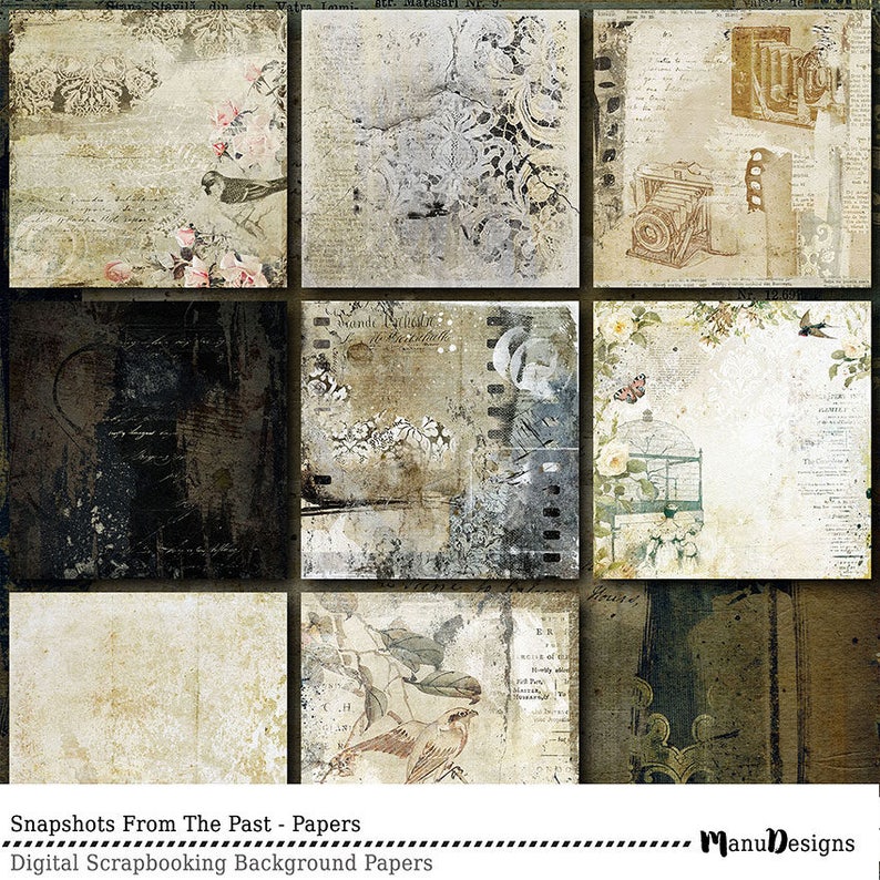 Vintage Digital Papers Scrapbook Papers Printable Papers - Etsy