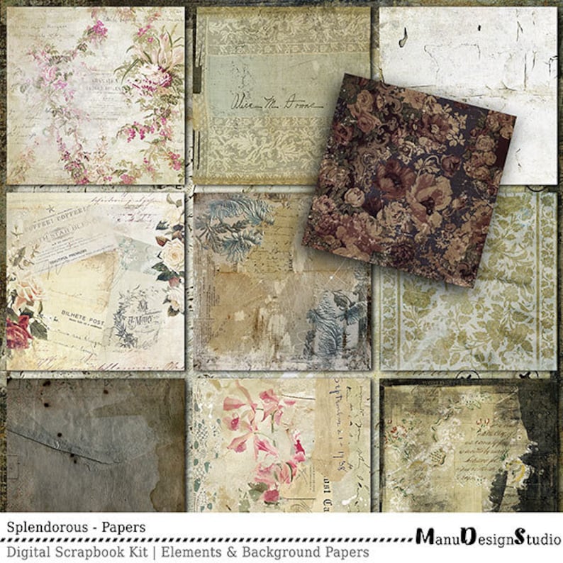 Scrapbooking Kit Digital Scrapbook Vintage Style Digital | Etsy