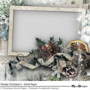 Digital Scrapbook, Quick Page, Vintage Christmas, Shabby Heritage ...