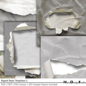 Ripped Digital Papers, Torn Paper Overlays, Torn Digital Background ...