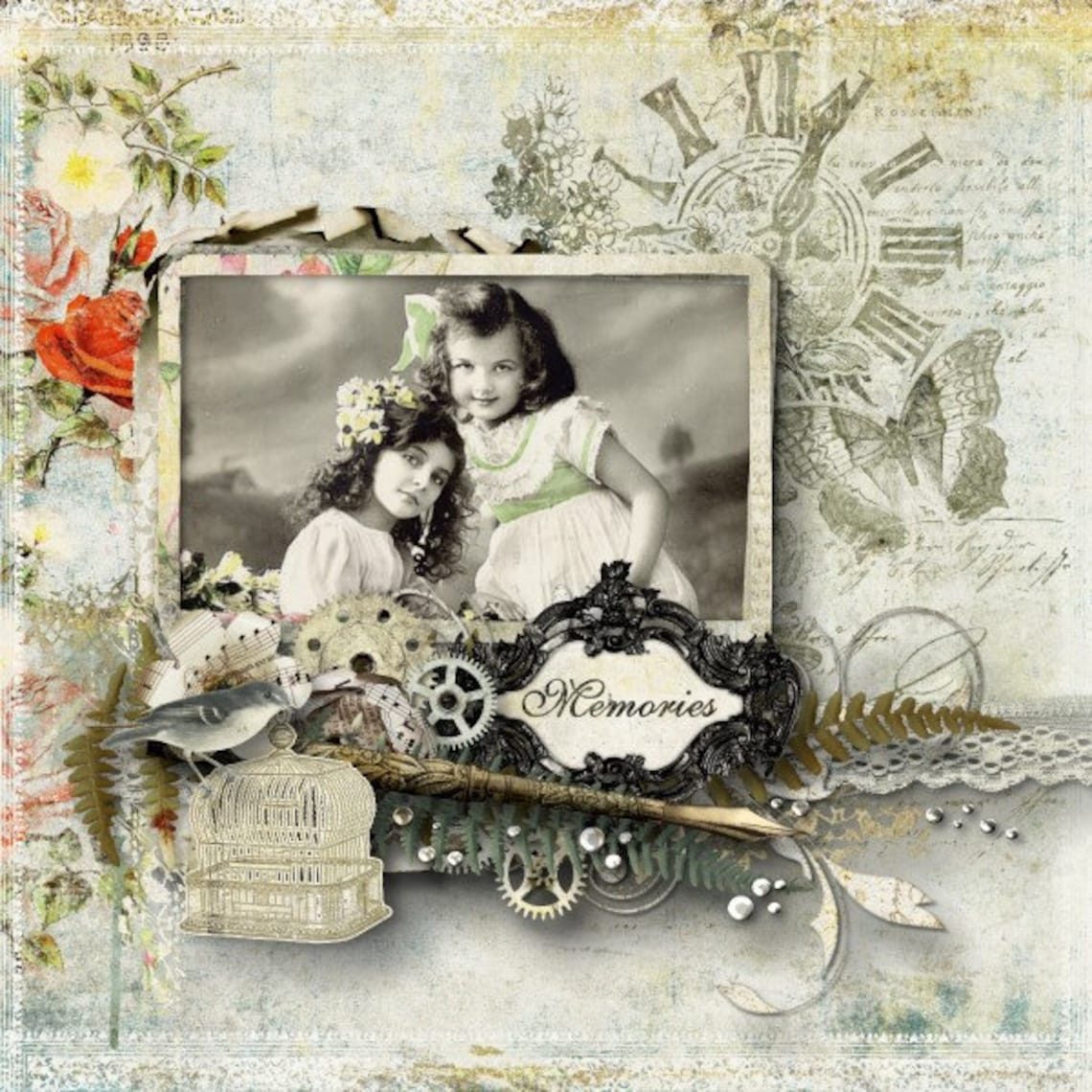 Digital Scrapbook Kit Digital Papers Shabby Papers - Etsy