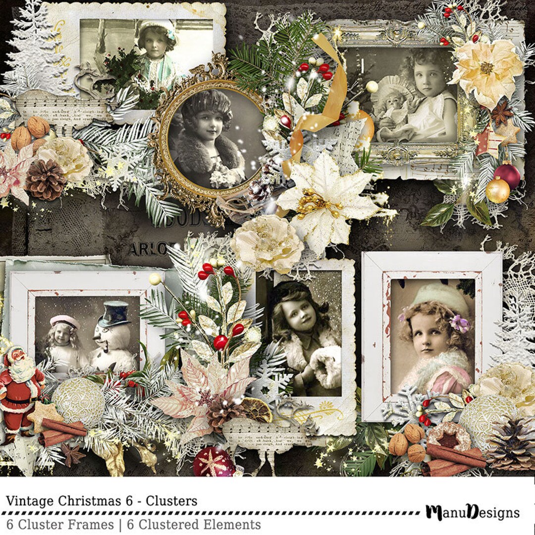 Digital Holiday Frame, Digital Christmas Frame, Christmas Scrapbook ...