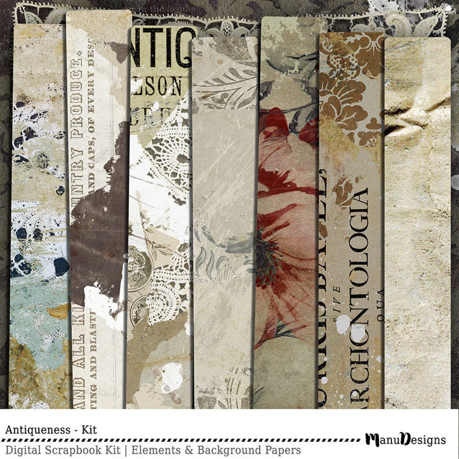 Vintage Digital Scrapbook Kit Digital Graphics Vintage - Etsy