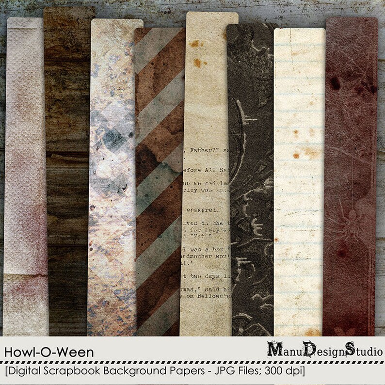 Howl-o-ween Digital Scrapbook Kit Halloween Digital Papers | Etsy