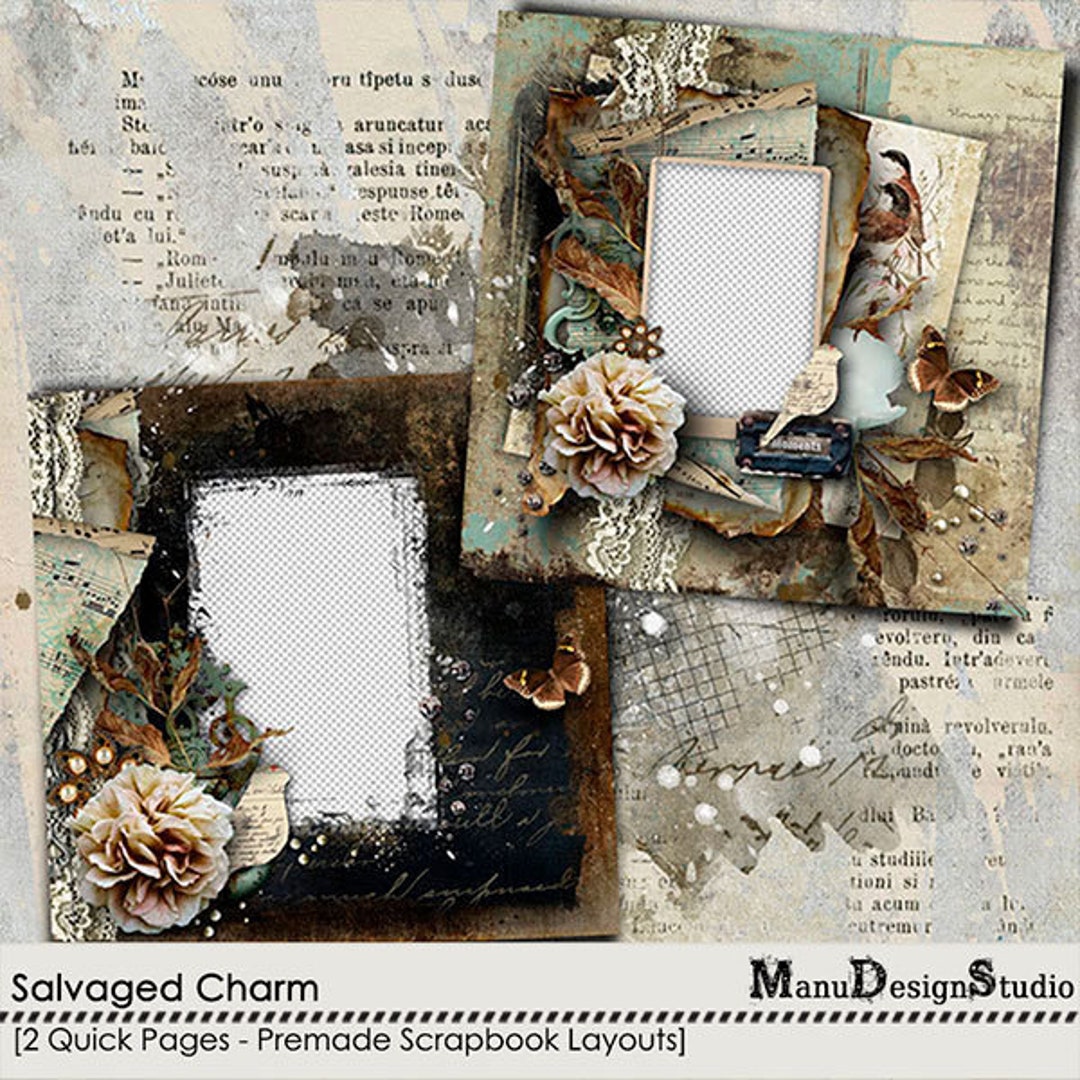 Premade Digital Scrapbook Page, 12x12, Digital Scrapbook Quick Page ...