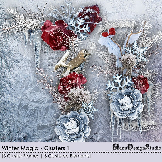 Craft Supplies & Tools Photography Clusters 2 Winter Magic Digital ...