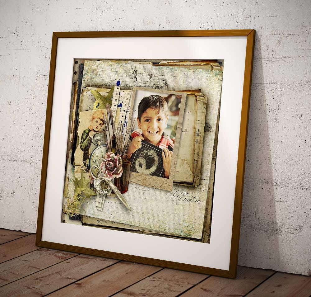 Premade School Pages Digital School Papers Vintage Scrapbook - Etsy