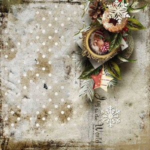 Christmas Digital Scrapbook Kit, Vintage Christmas Background, Digital ...