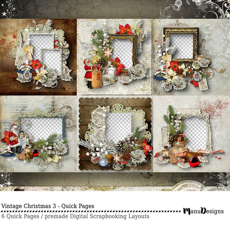 Premade Digital Scrapbooking Layout 12x12 Christmas Quick Etsy
