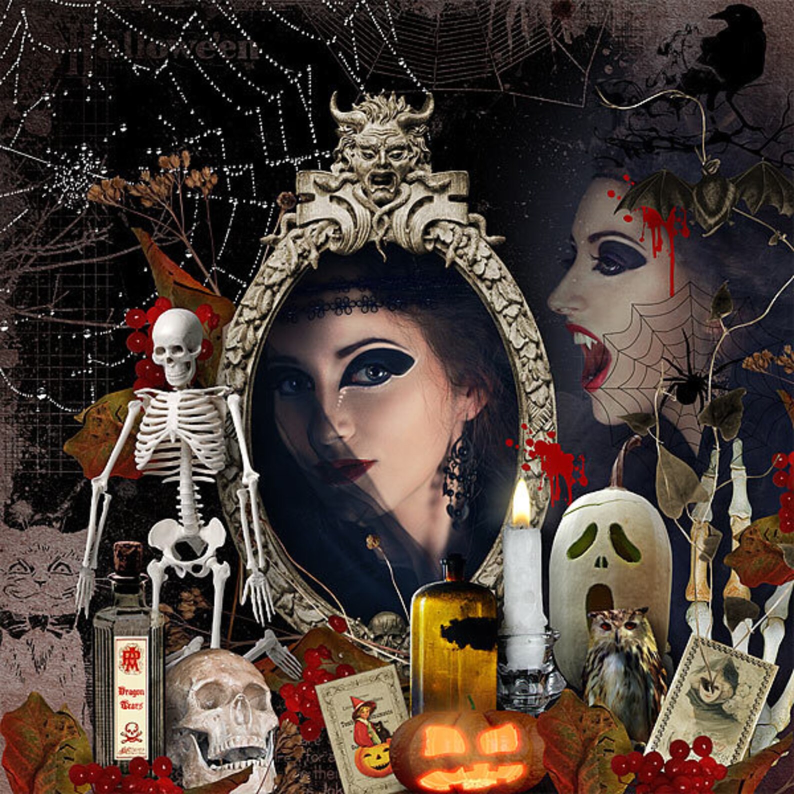 Howl-o-ween - Digital Scrapbook Kit Halloween Digital Papers Spooky ...