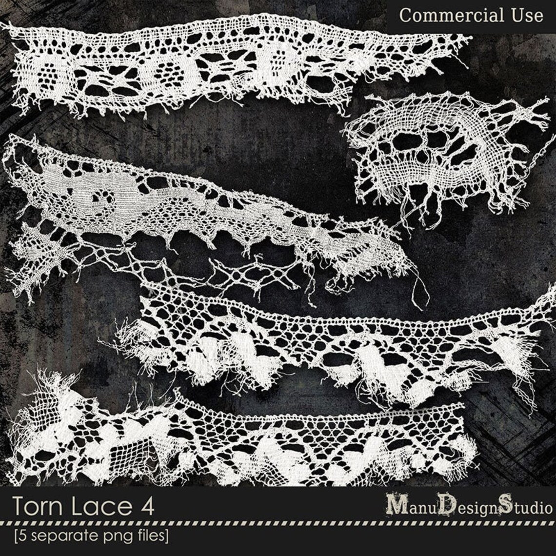 Commercial Use Digital Torn Lace 4 - Bits and Pieces, Lace Fragments ...
