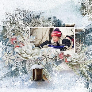 Digital Scrapbook Kit, Winter Scrapbooking Kit, Winter Scrapbook ...