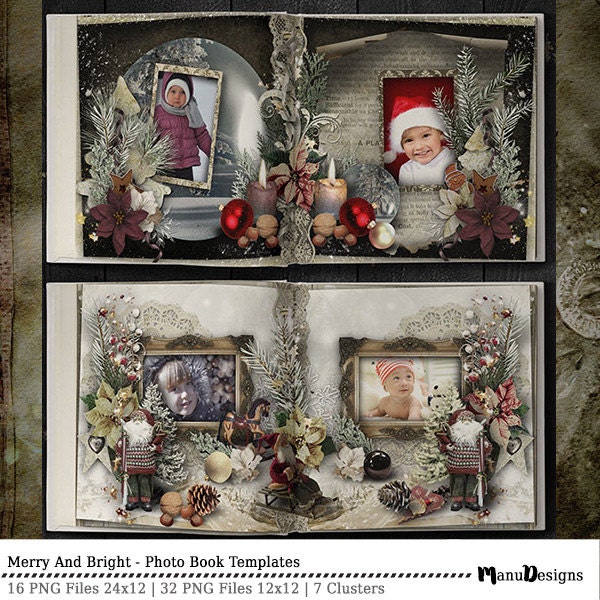 Photo Book Template Christmas Album Template Premade Album - Etsy