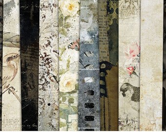 Digital Paper Pack Scrapbook Papers Printable Papers Shabby | Etsy