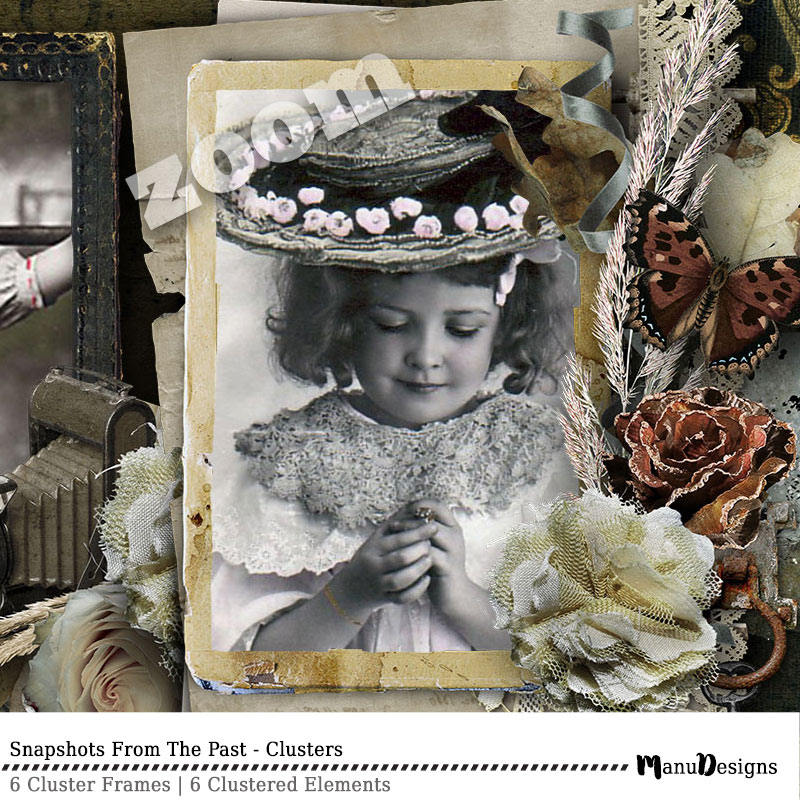 Digital Scrapbook Clusters Vintage Digital Frame Digital | Etsy