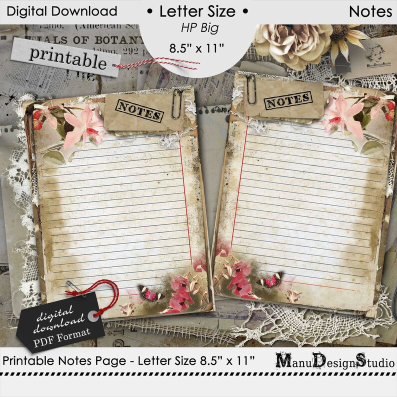 Letter Size Happy Planner Big Lined Notes Printable Planner - Etsy