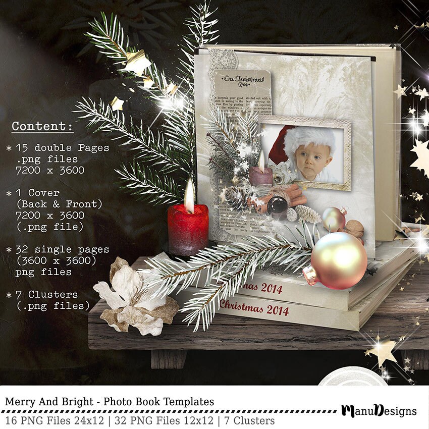Photo Book Template Christmas Album Template Premade Album - Etsy