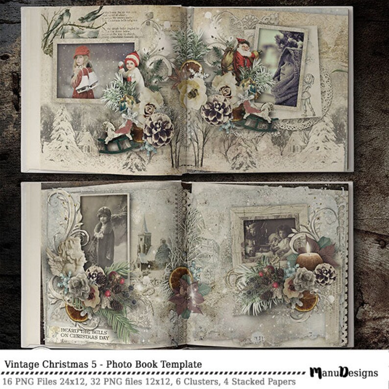Digital Photo Book Template, Christmas Photo Book, - Etsy