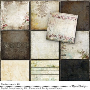 Digital Scrapbooking Kit, Vintage Scrapbook Kit, Scrapbook Digital ...
