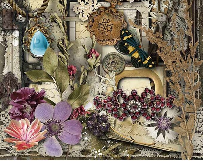 A Book and a Mug Digital Scrapbooking Kit, Reading Printable Pattern ...