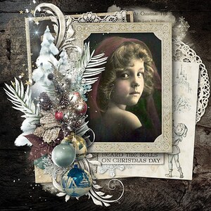 Digital Scrapbook, Quick Page, Vintage Christmas, Shabby Heritage ...