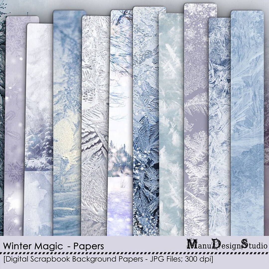 Digital Winter Scrapbook Papers and Backgrounds - Winter Magic - Etsy