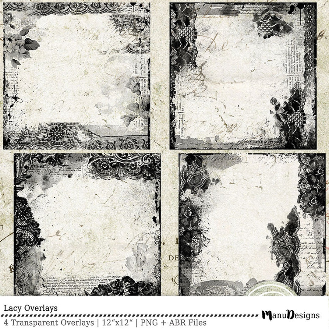 Digital Lace Overlays, Vintage, Lace Paper Overlays, Digital ...