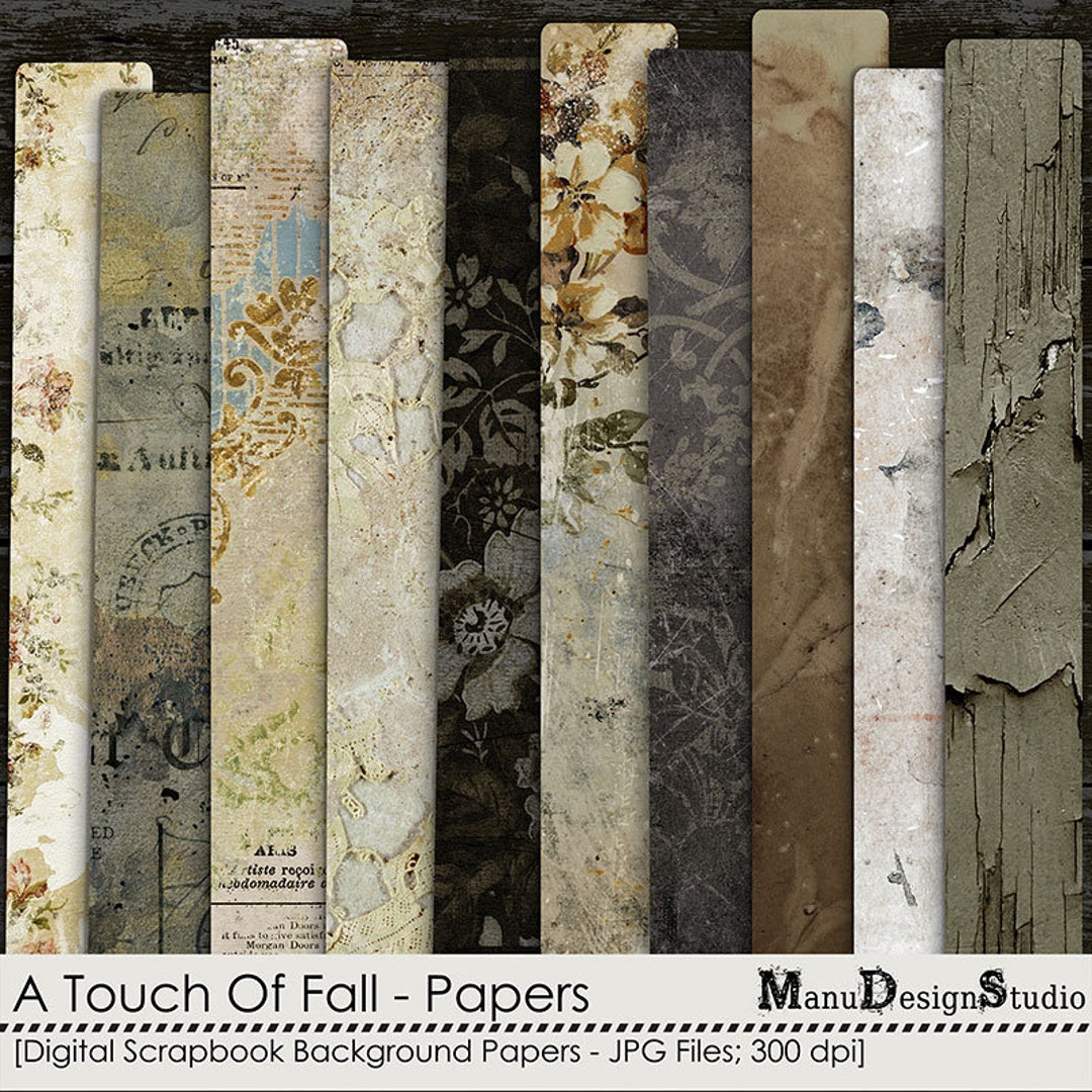 Digital Scrapbook Paper Pack: A Touch of Fall, Scrapbook Paper ...