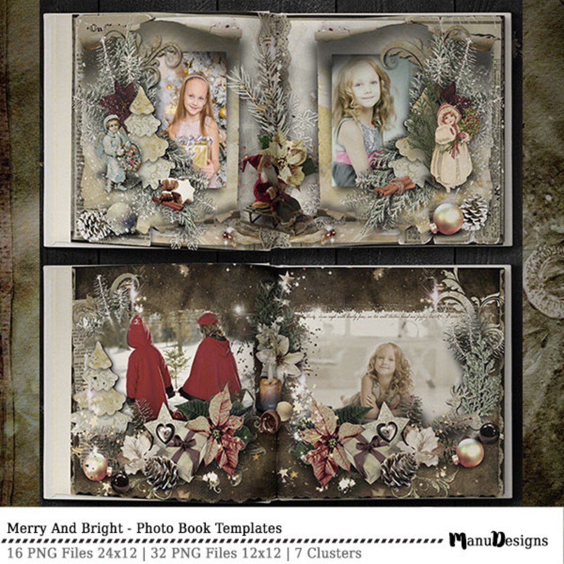 Photo Book Template Christmas Album Template Premade Album - Etsy