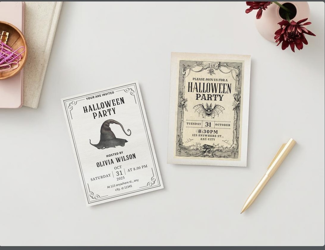 Editable Halloween Party Invitation Pack - Etsy