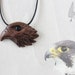 Falcon Pendant in Fine Wood, Hand-carved Hawk Head, Peregrine Falcon in ...
