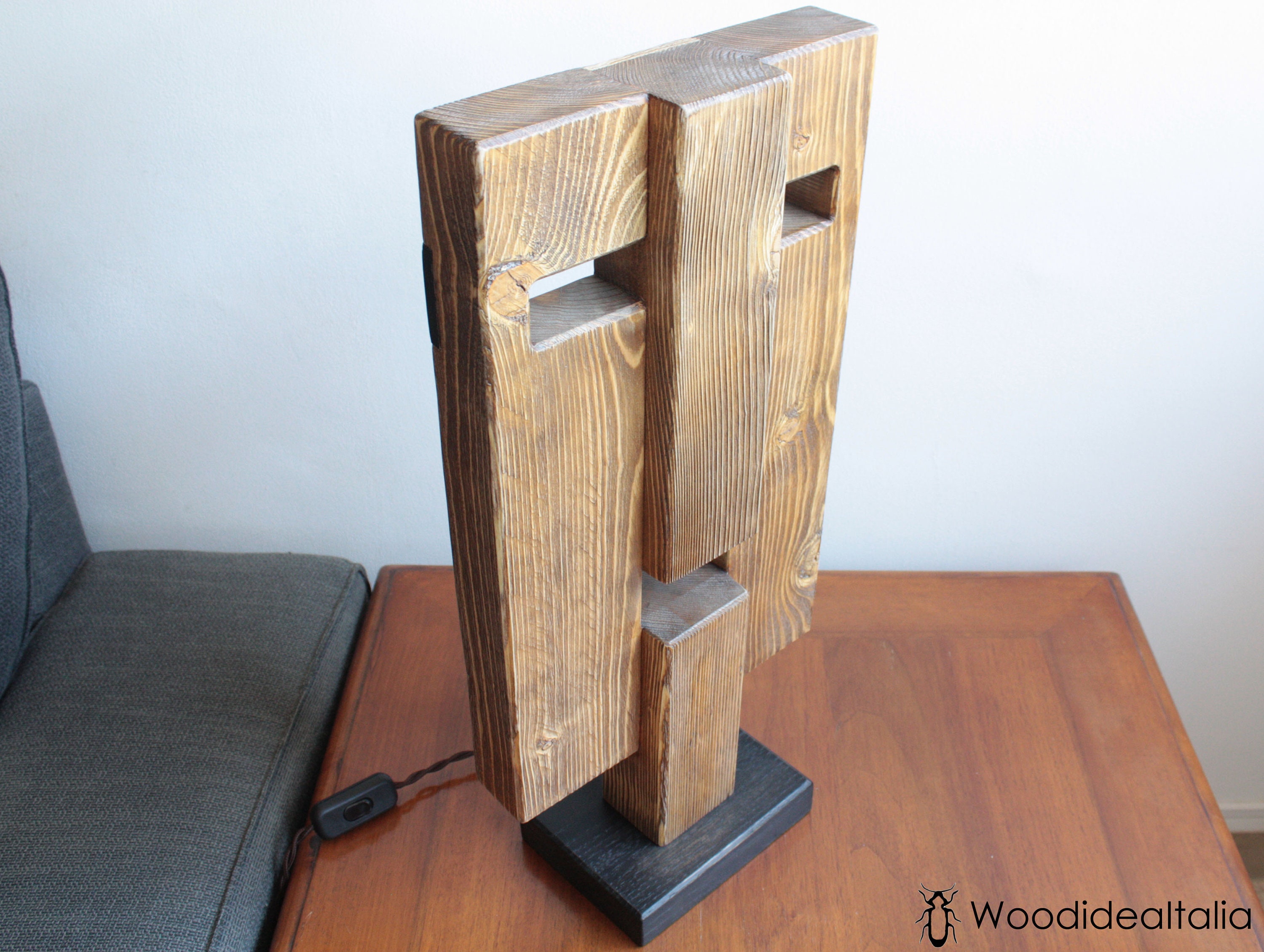 Rustic Wooden Face Lamp Stylized Face Lamp Primitive Face - Etsy
