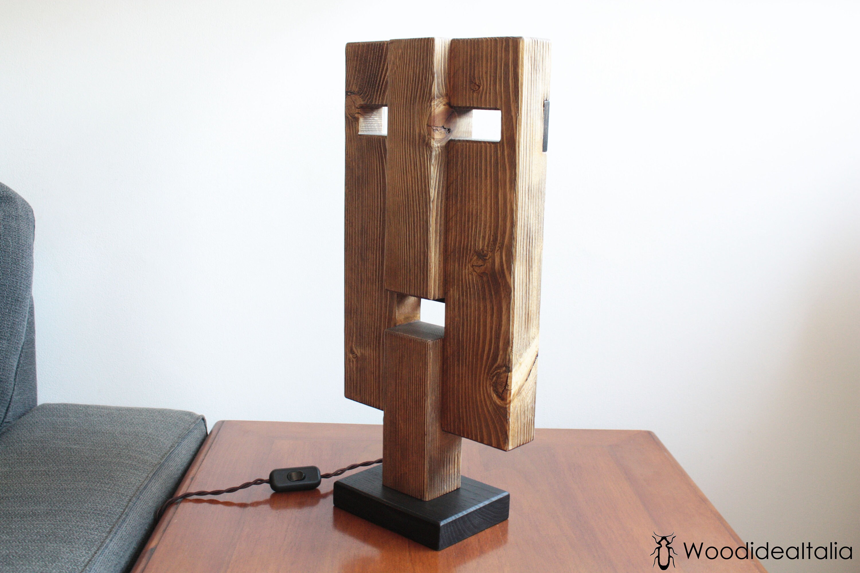 Rustic Wooden Face Lamp Stylized Face Lamp Primitive Face - Etsy