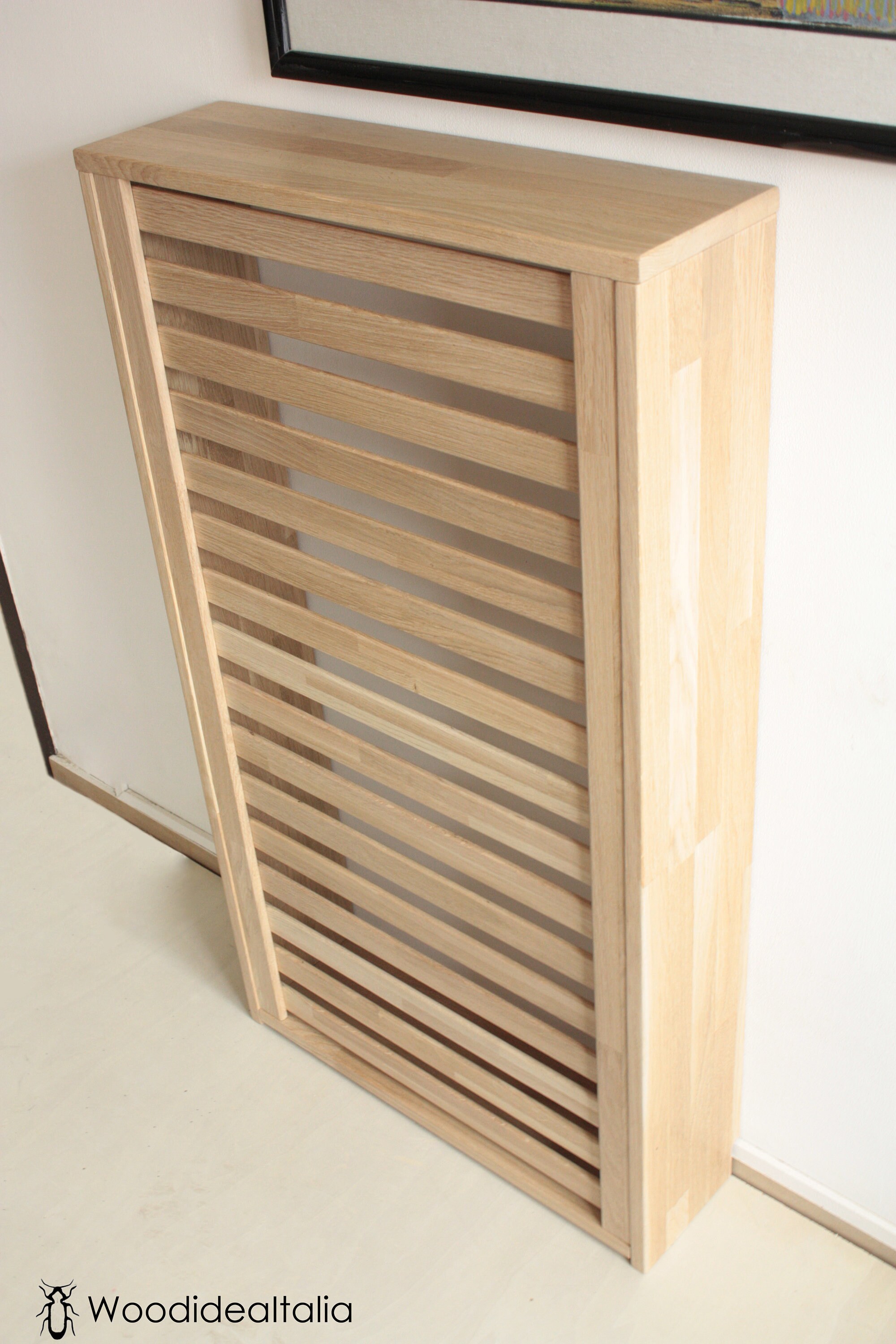 Solid oak wood radiator cover custom-made artisan radiator - Etsy Polska
