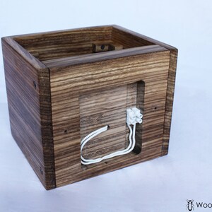 Solid Wood Wall Light "cubo" , Wall Light, Tiger Wood Light, Warm Lamp ...