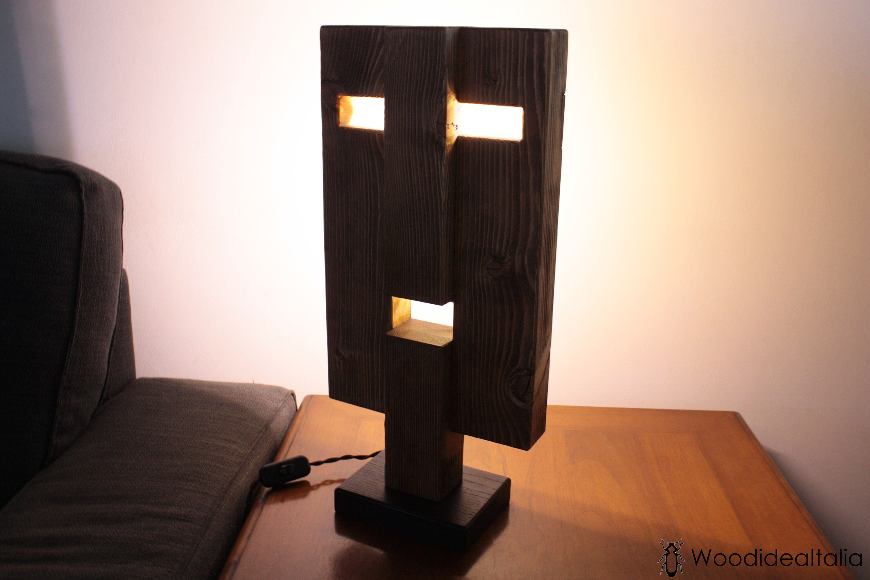 Rustic Wooden Face Lamp Stylized Face Lamp Primitive Face - Etsy