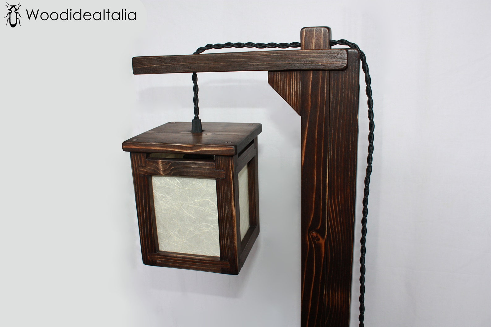 Lantern Style Table Lamp Wood Craft Lamp and Rice Paper | Etsy